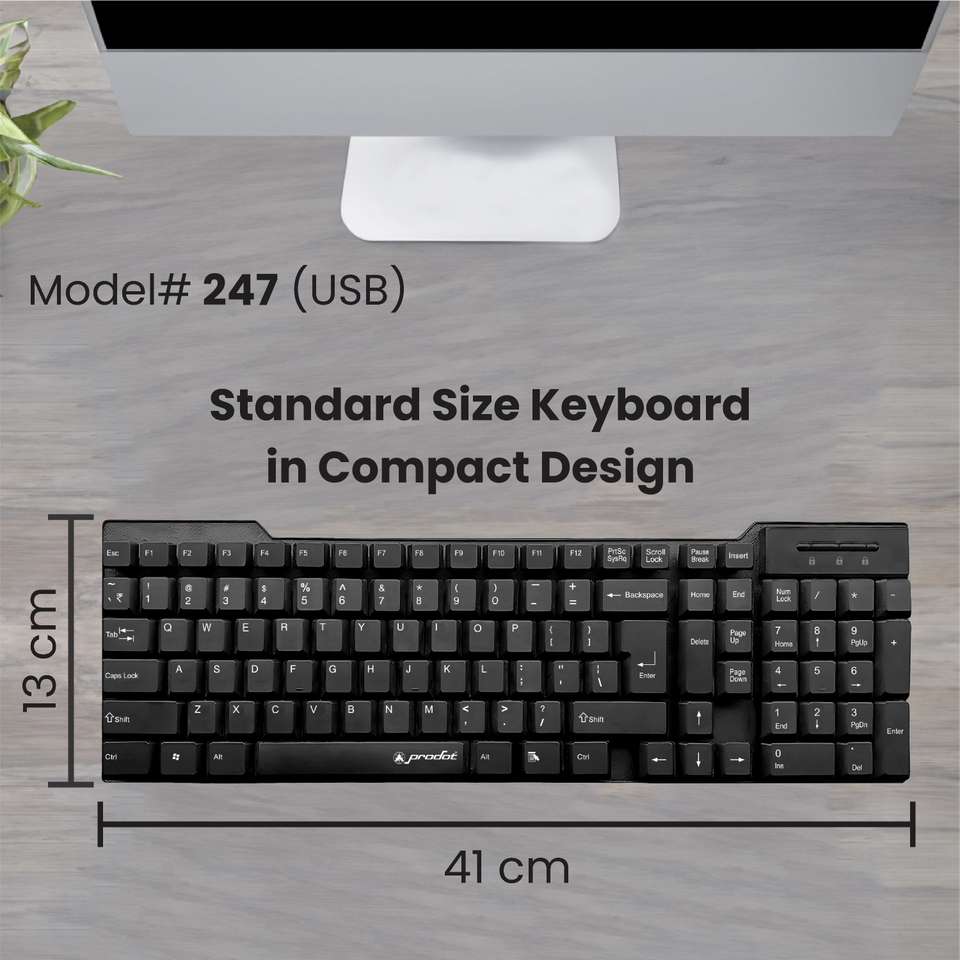 PRODOT QWERTY Keyboard with Low Profile Keys for Windows, Mac, PC ...
