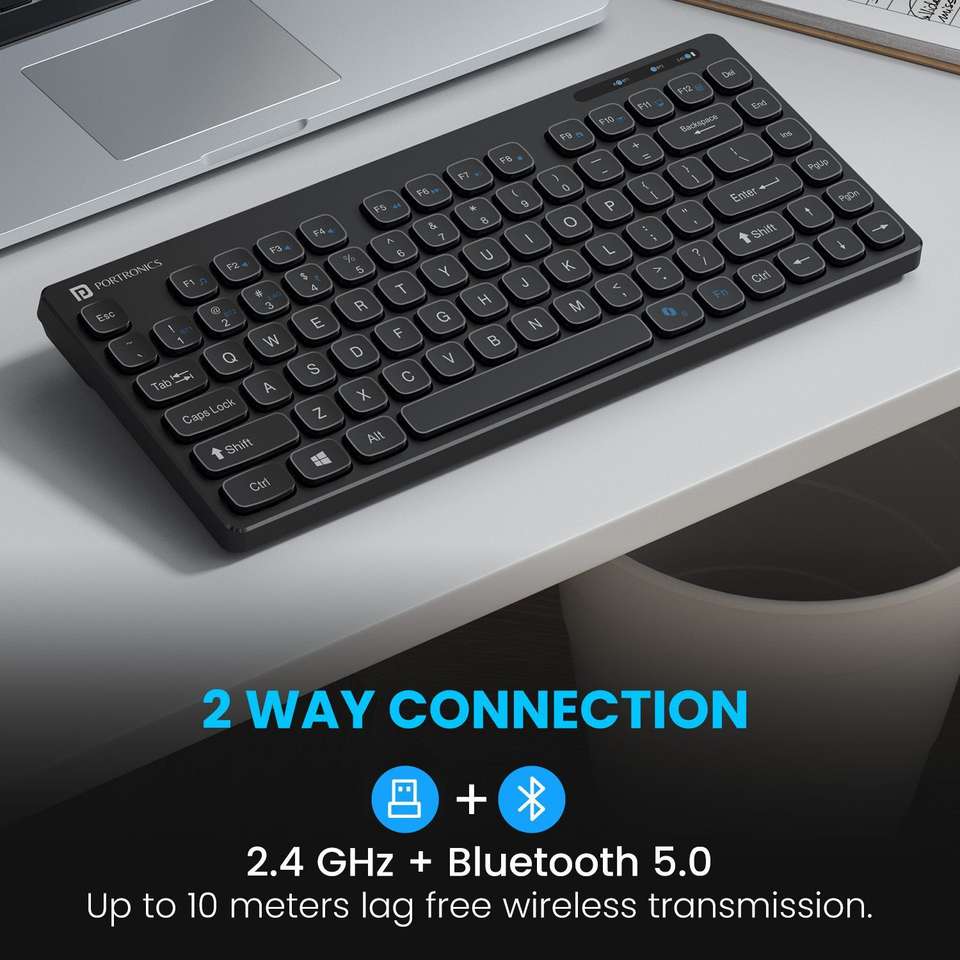 Portronics Bubble, POR1677 2.4 GHz & Bluetooth 5.0 Connectivity ...