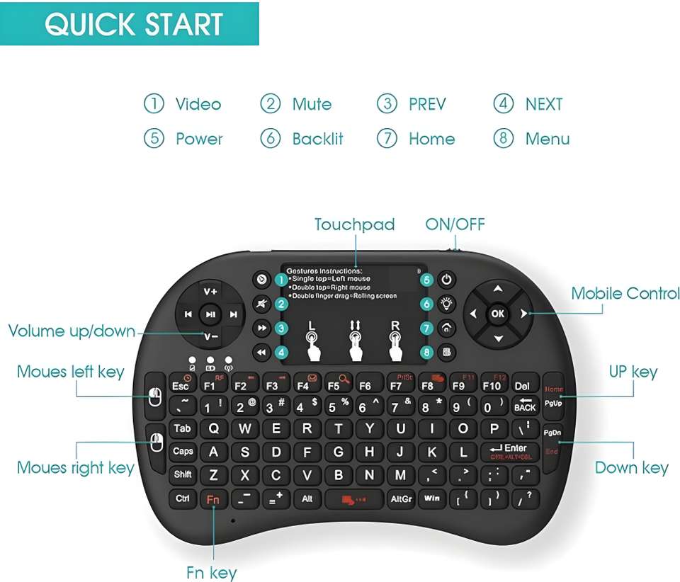 FRONY Bluetooth Wireless Keyboard with Slim & Portable Easy-Switch, TV ...