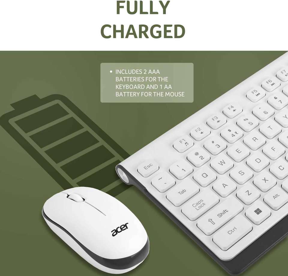 Acer ZC.A01SI.OWD Wireless Standard Multi-device Keyboard Compatible ...