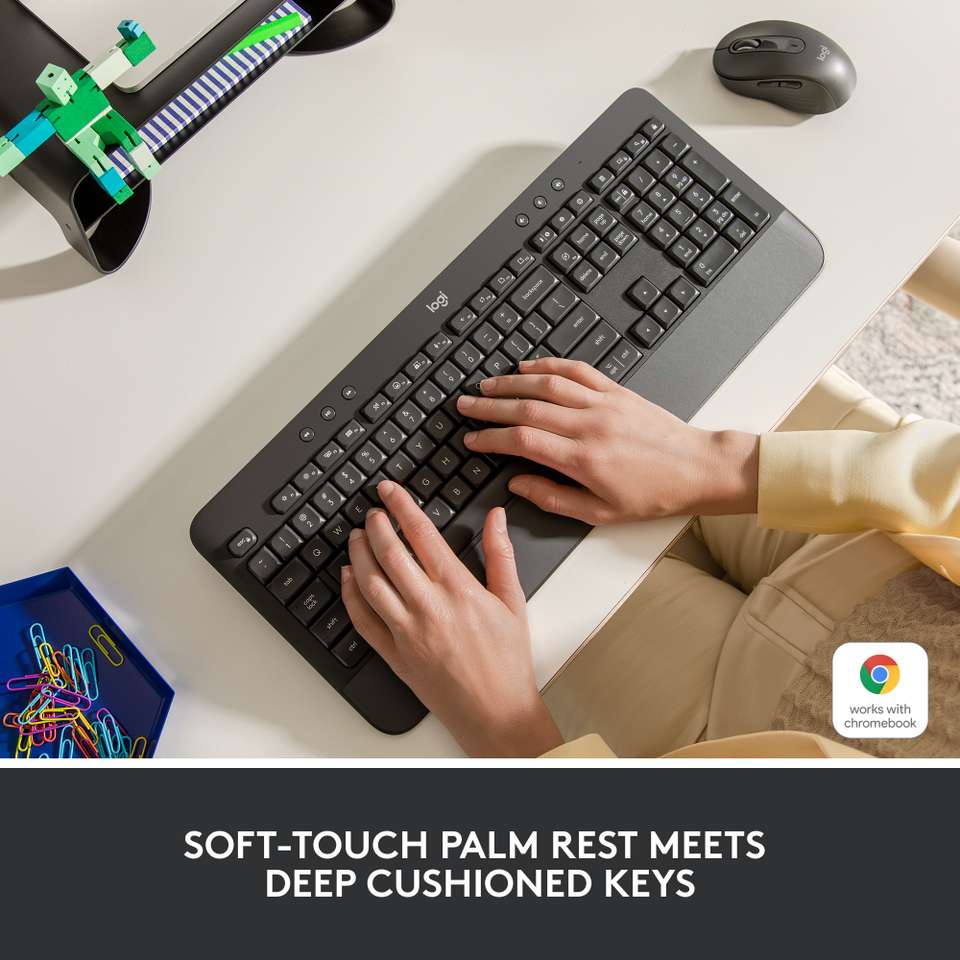 Logitech Signature K650 Bluetooth Standard Desktop Keyboard Compatible ...