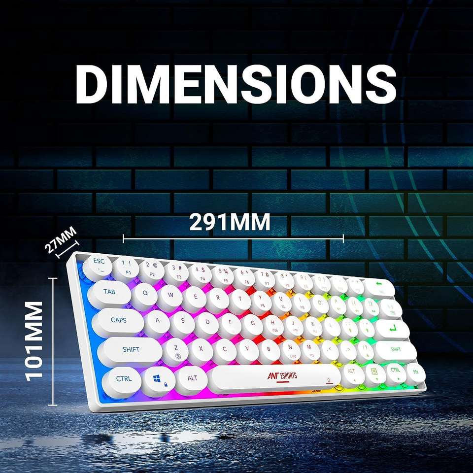 Ant Esports MK1500 Retro Style Mini 60% Pro RGB with Membrane Switches ...