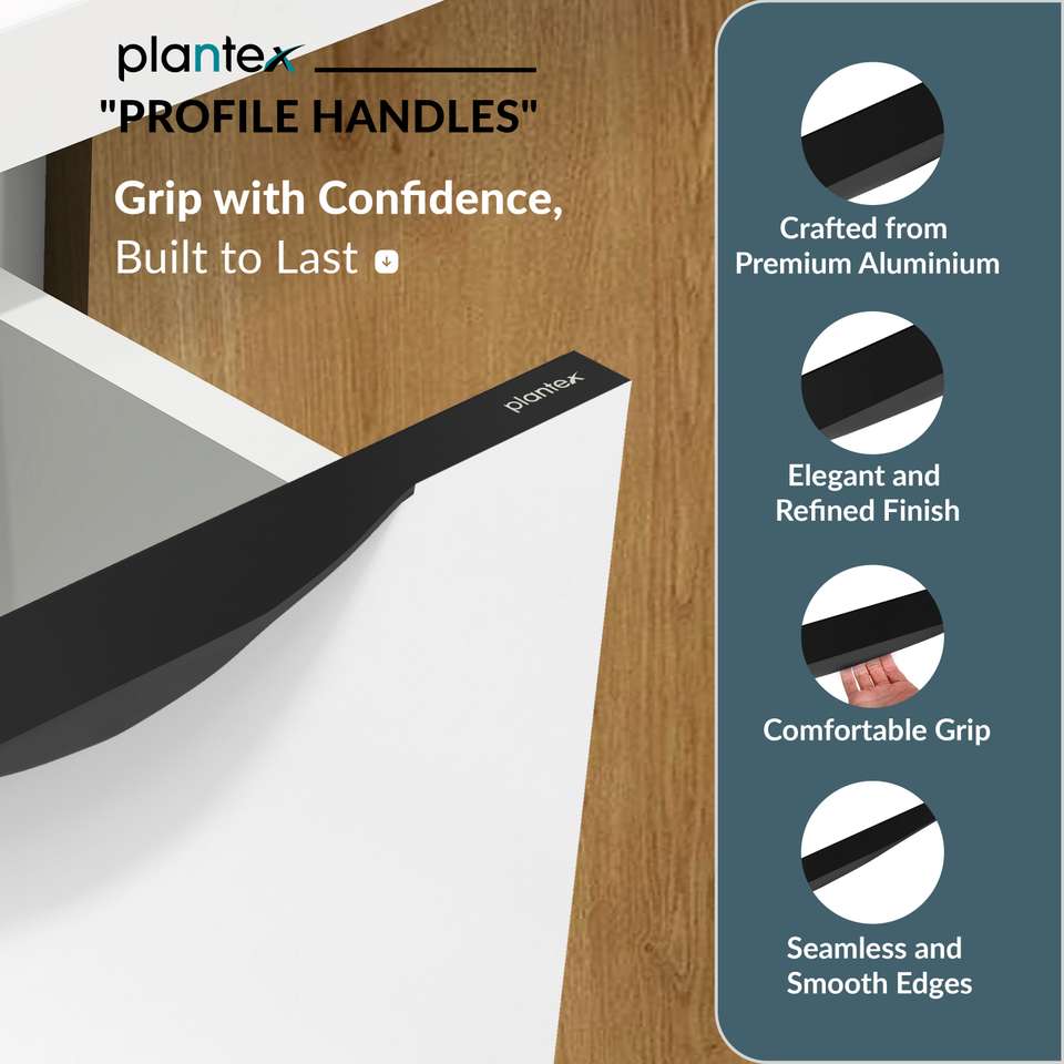 Plantex 16 Inch Pull Handle/Profile Handle for Wardrobe/Kitchen cabinet ...