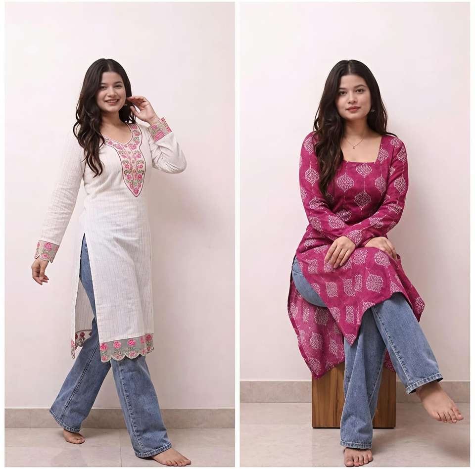 AD Textiles Women Printed Straight Kurta - Buy AD Textiles Women ...