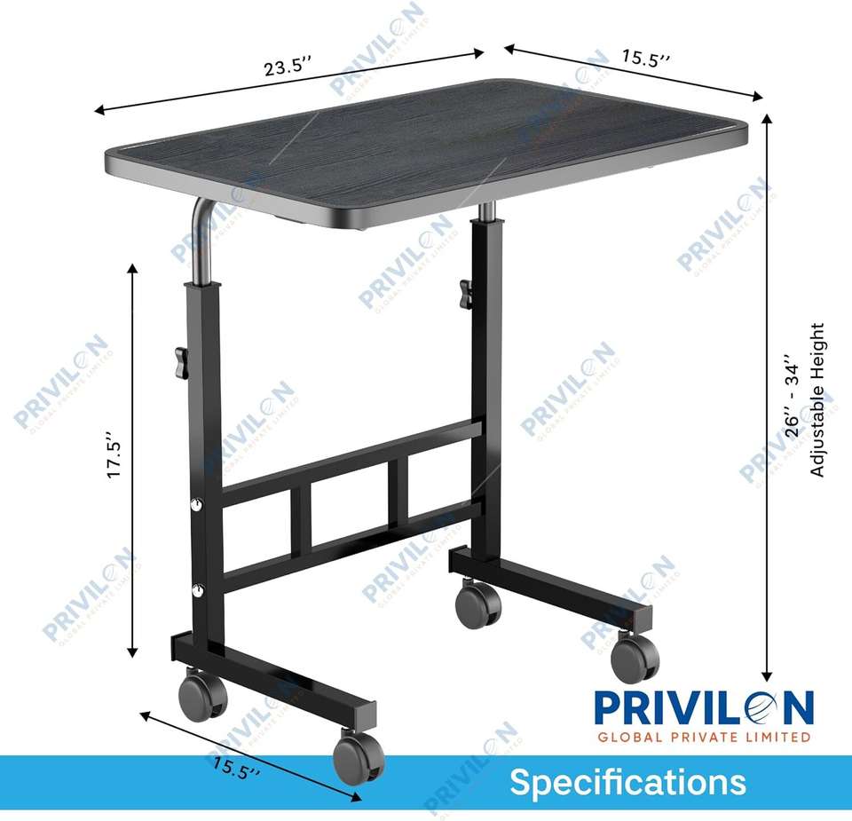 SHIVRUDRA BLACK ADJUSTABLE TABLE MARBLE LIGHT HIGHT Wooden, Iron Desk ...