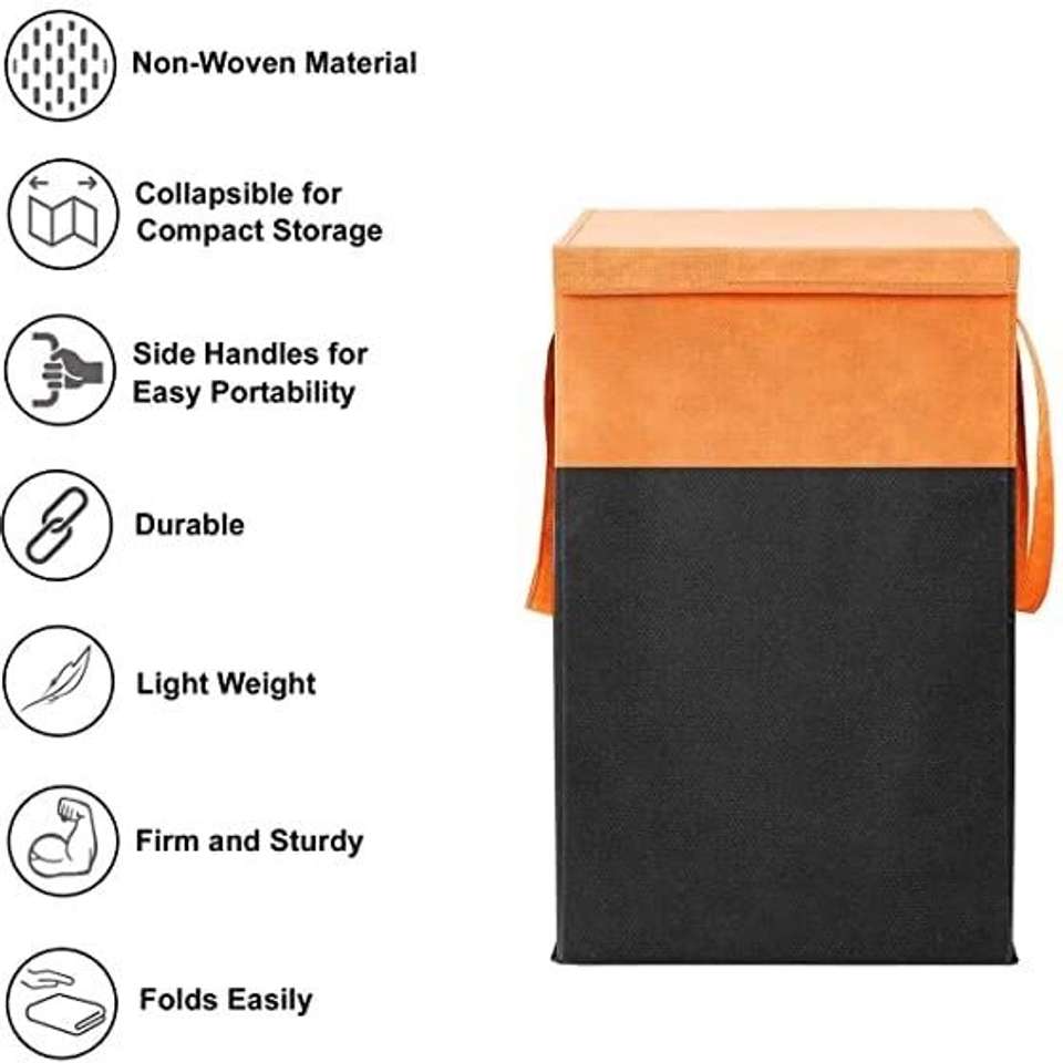 SID CRAFT 75 L Orange, Black Laundry Basket - Buy SID CRAFT 75 L Orange ...