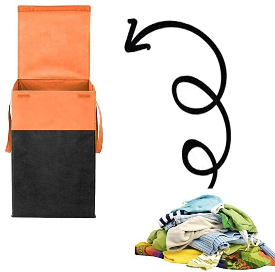 SID CRAFT 75 L Orange, Black Laundry Basket - Buy SID CRAFT 75 L Orange ...