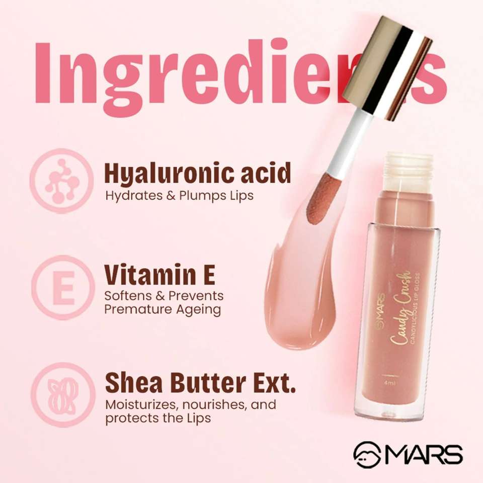 MARS Candylicious Coloured Lip Gloss | Hydrating | High Shine | Non ...