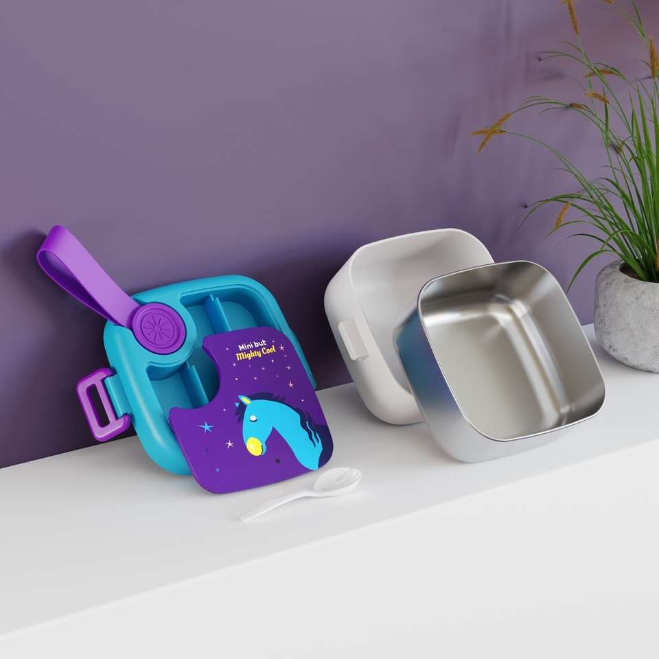 Flipkart.com | Myrndrix Horse Theme Steel Lunch Box Dual Container ...