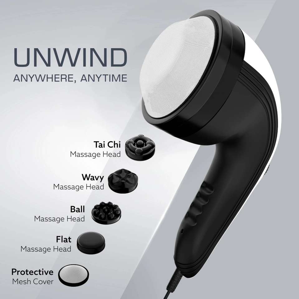 AGARO 34237 Atom Plus Electric Handheld Full Body Massager, 4 Massage ...
