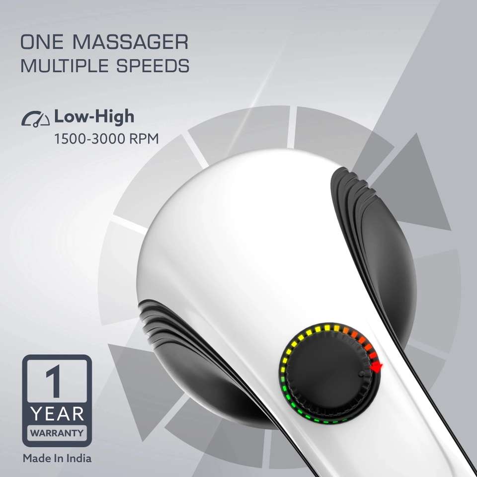 AGARO 34237 Atom Plus Electric Handheld Full Body Massager, 4 Massage ...