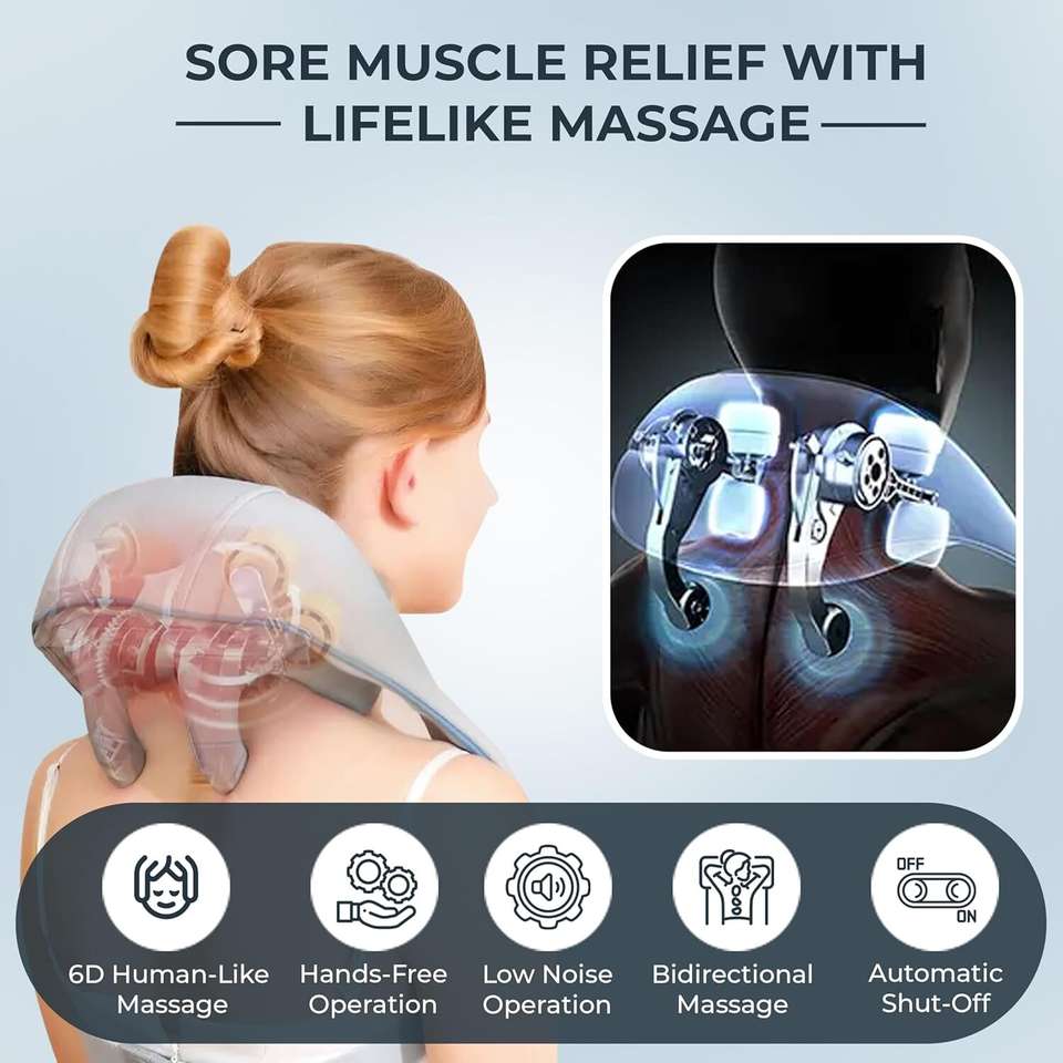Shopeleven Neck and Back Massager, Neck Massager with Heating, Body ...