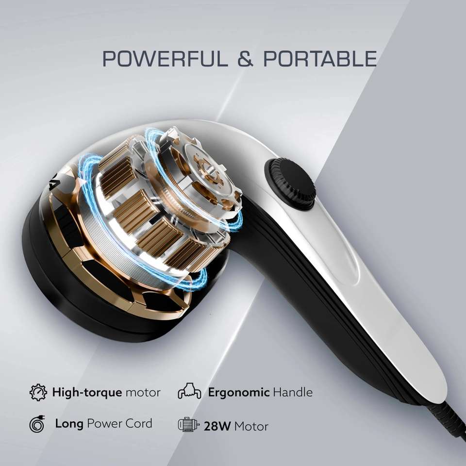 AGARO 34237 Atom Plus Electric Handheld Full Body Massager, 4 Massage ...