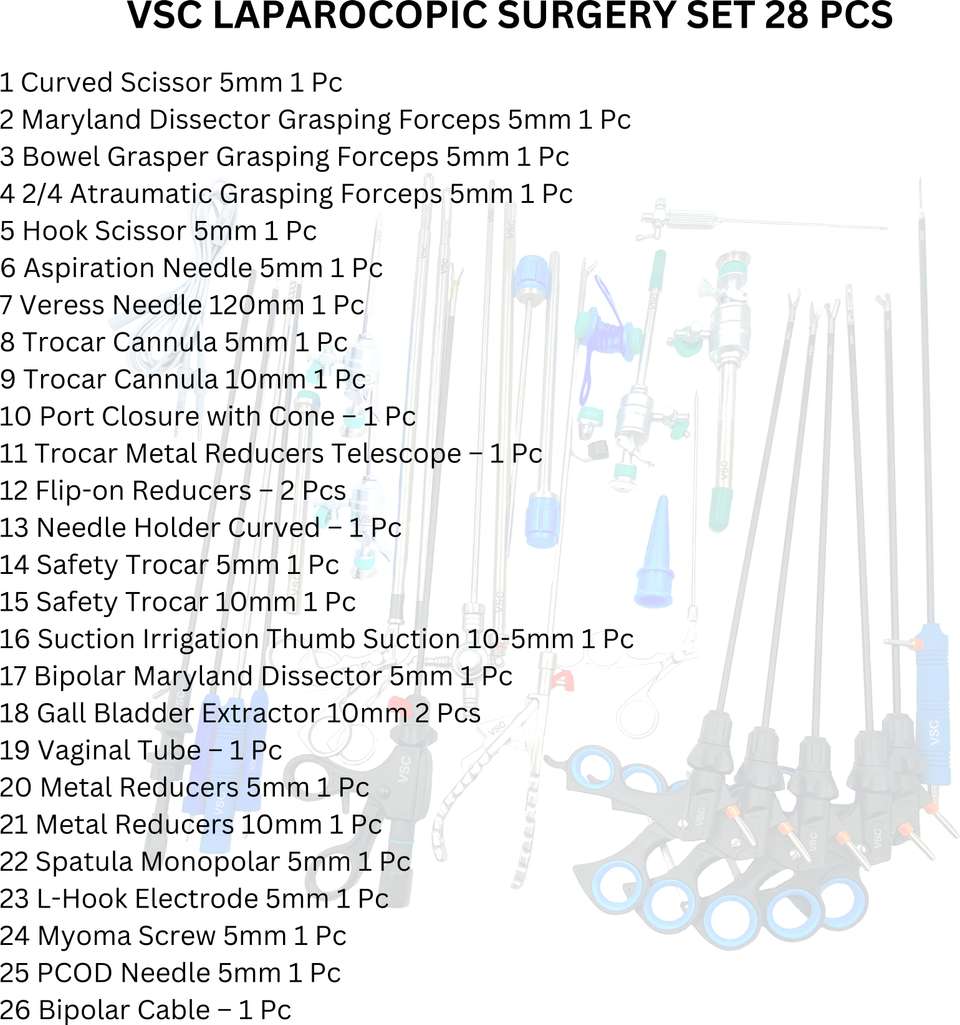 VSC Laparoscopic Surgery Set Laparoscopy Endoscopy Surgical 28Pcs ...