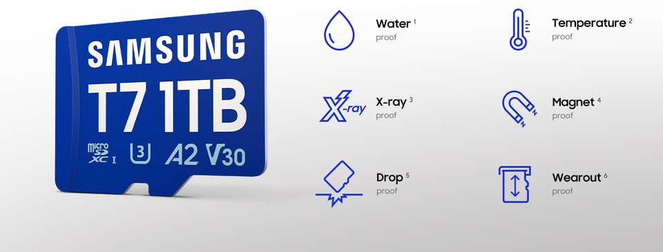 SAMSUNG MB-MB256T/WW T7 256 GB MicroSDXC Class 10 170 MB/s Memory Card ...