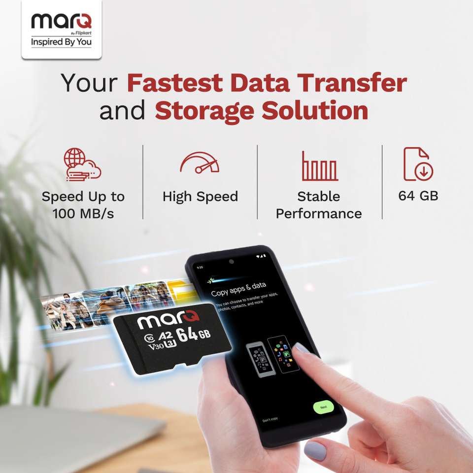 MarQ by Flipkart MQMC_64_UVC A2 64 GB MicroSDXC Class 10 70 MB/s Memory ...