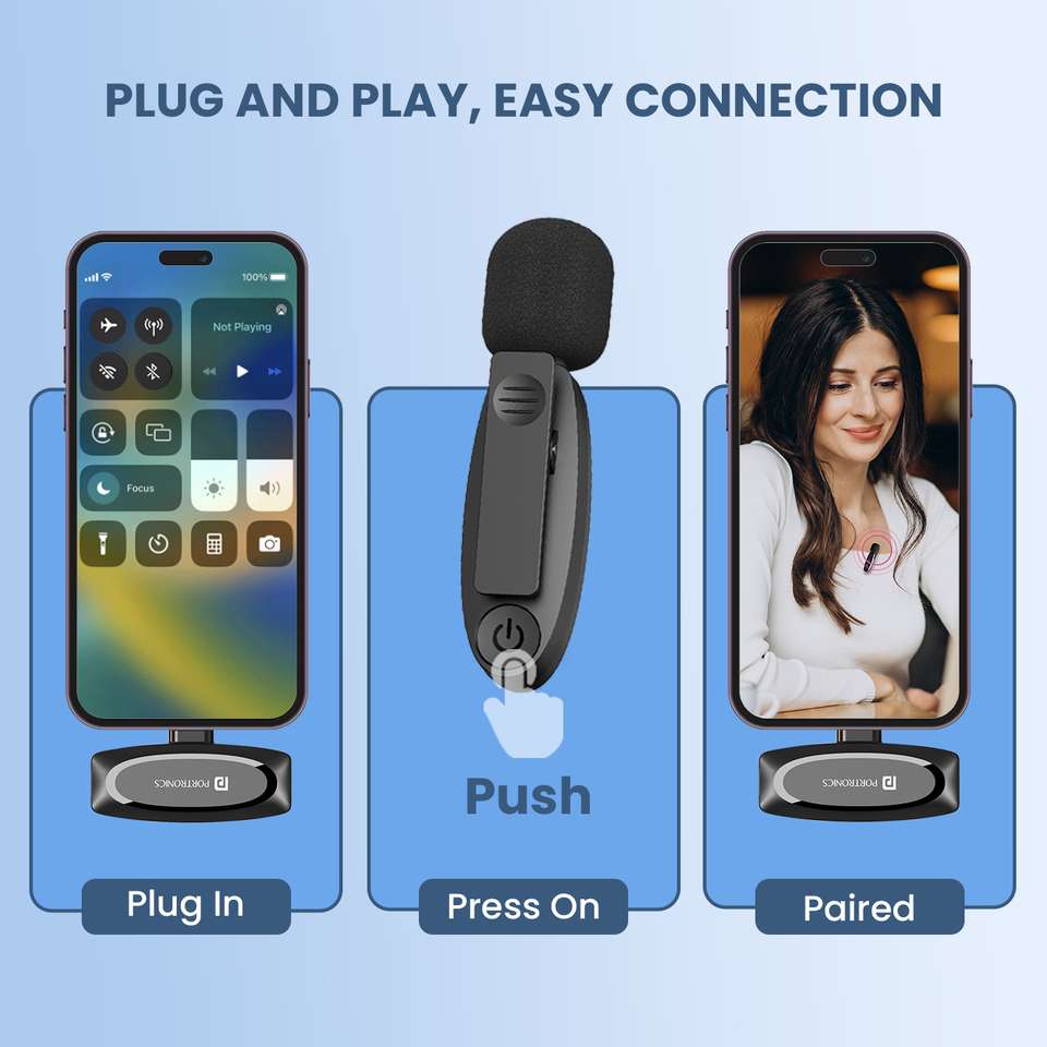 Portronics Dash 7 Type C Wireless Mic with Plug & Play Technology ...