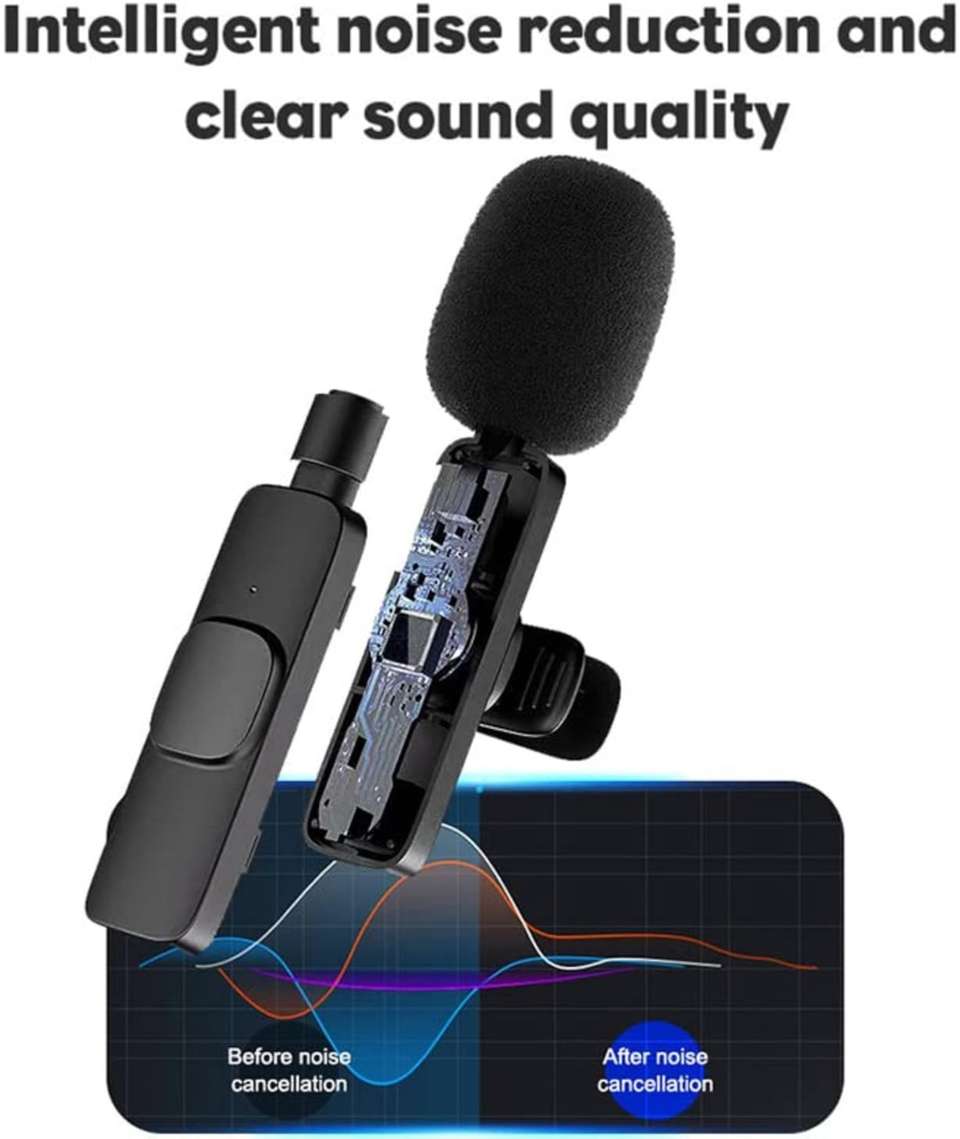 FRONY K35 Dual Wireless Collar Mic, Lavalier Microphone for YouTube ...