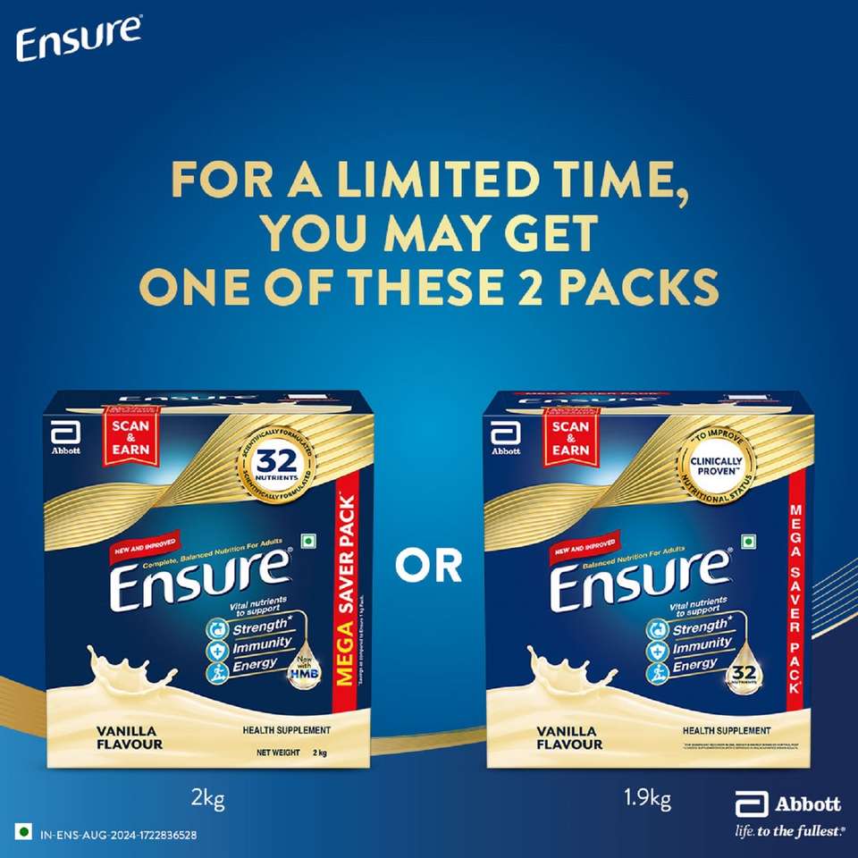 ENSURE Clinically Proven Nutritional Drink For Adults, Vanilla Price in ...