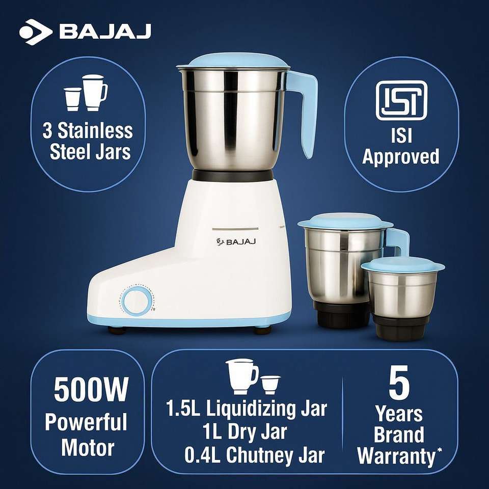 BAJAJ Majesty ION 500 W Mixer Grinder Price in India - Buy BAJAJ ...
