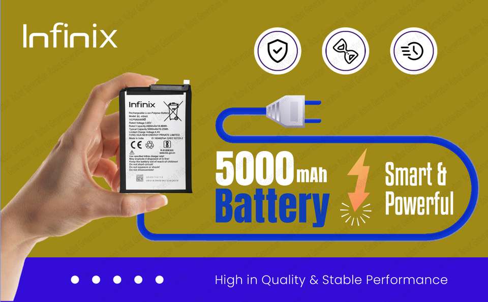 Infinix Mobile Battery For BL 49NX Infinix Hot 30i ( X669C ) / Smart 7 ...