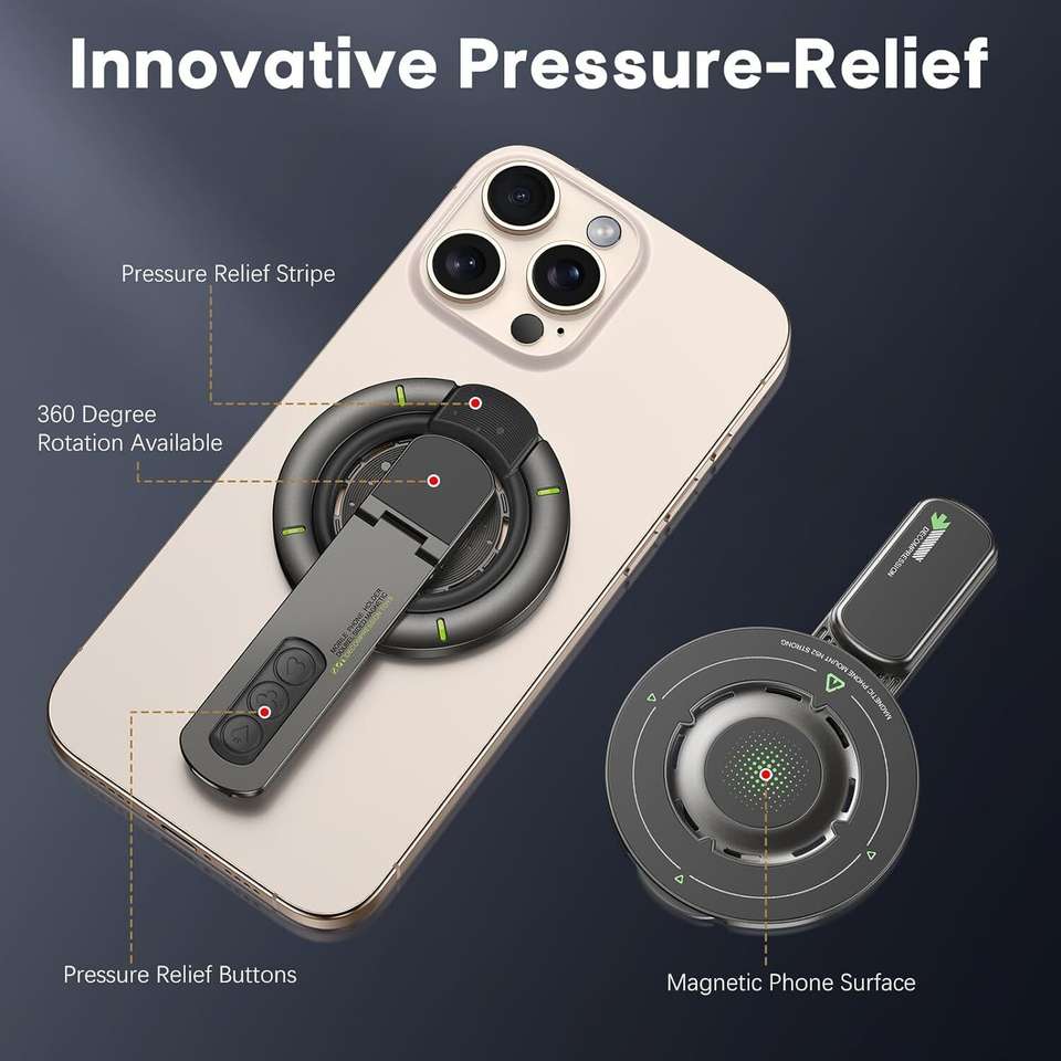 SUICUNE MagSafe Phone Grip Stand, 3-in-1 Magnetic Finger Ring Holder ...