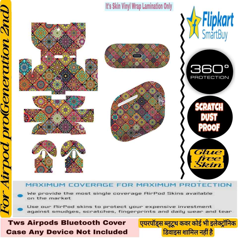 Flipkart SmartBuy airpod pro 2 (gen2) skin rangoli super matte finish ...