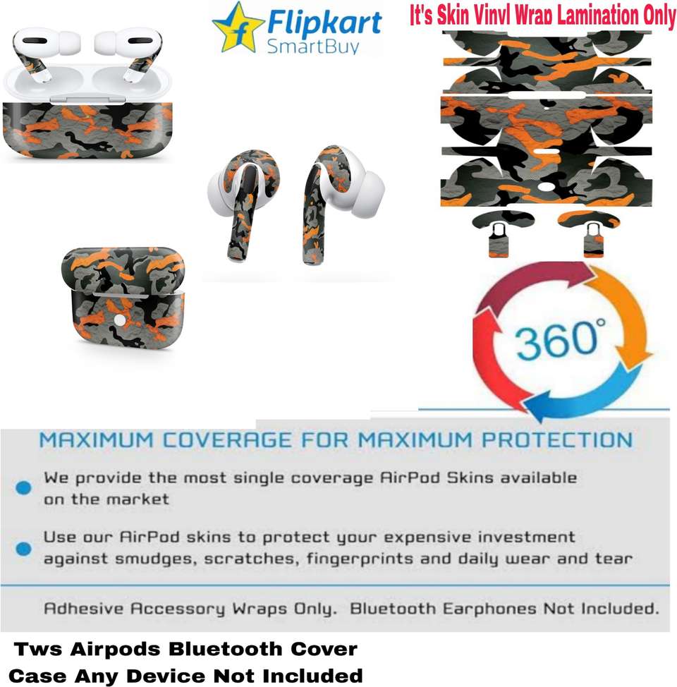Flipkart SmartBuy airpod pro skin tws airpod pro skin camouflage orange ...