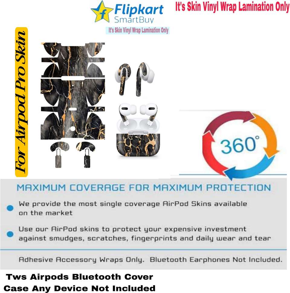Flipkart SmartBuy tws airpod pro skin airpod pro skin black marble skin ...