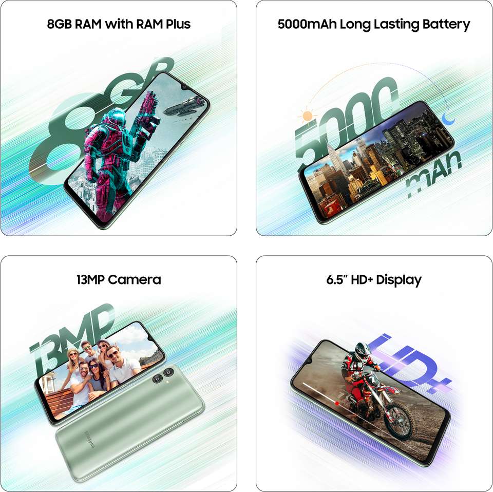Samsung Galaxy F04 with 6.5" HD+ Display, 13 MP Triple Camera & more
