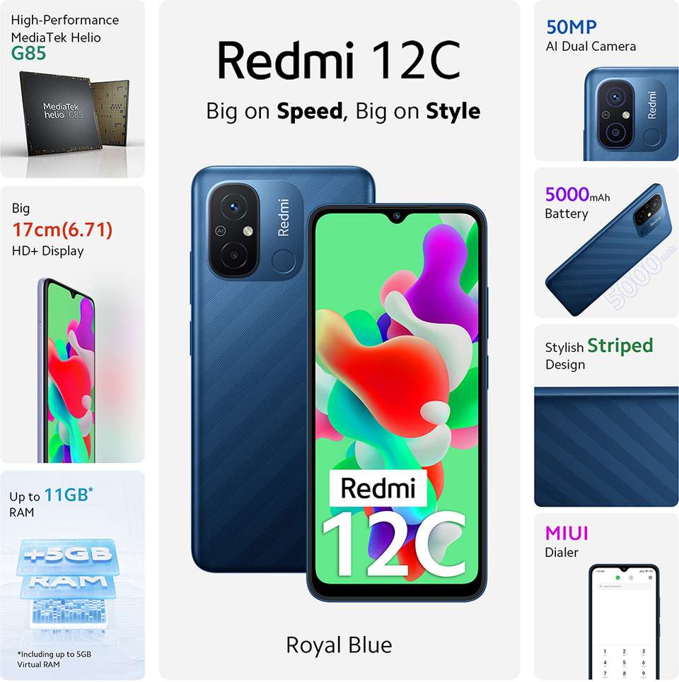 REDMI 12C (128 GB Storage, 4 GB RAM) Online at Best Price On Flipkart.com
