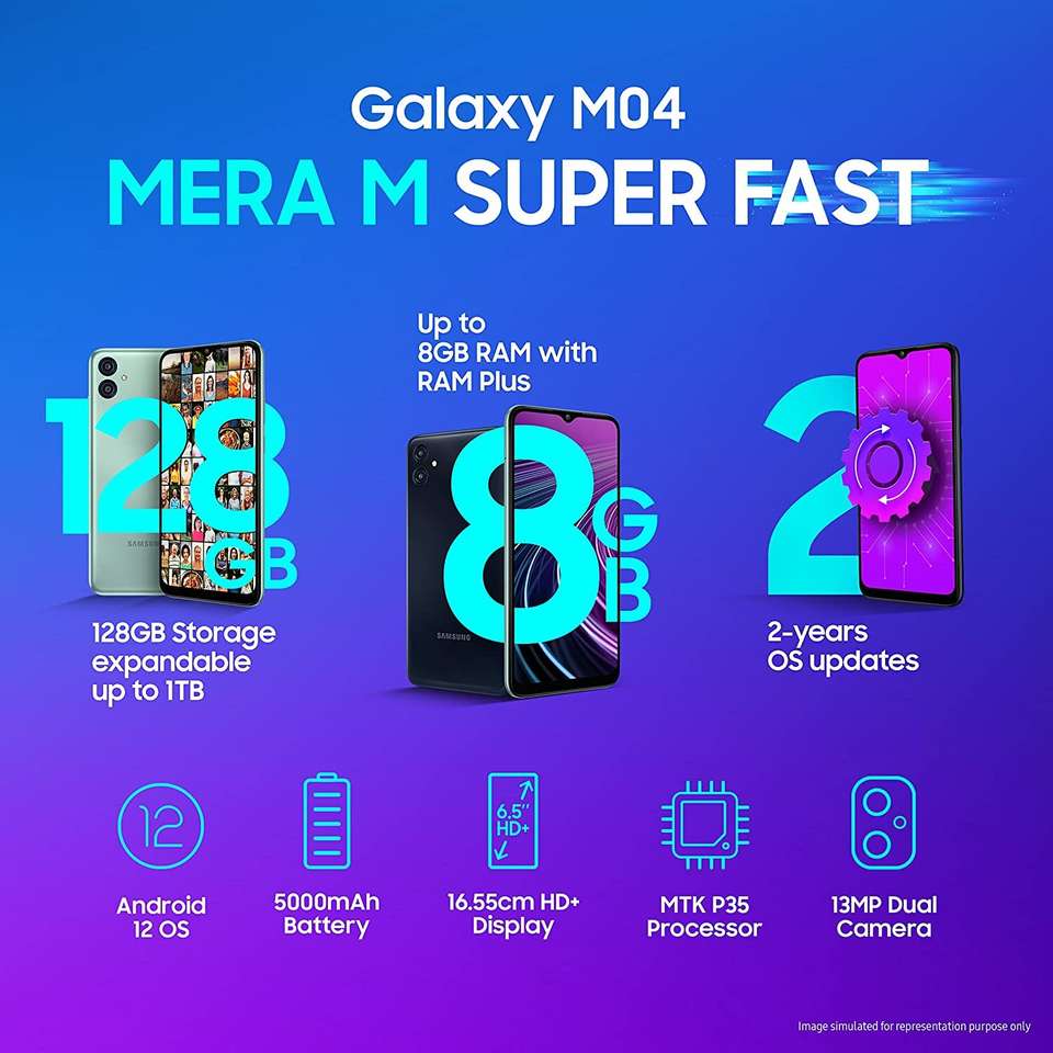 Samsung Galaxy M04 (128 GB Storage, 4 GB RAM) Online at Best Price On ...