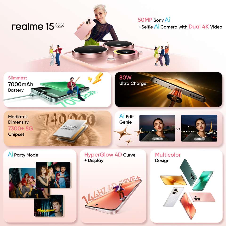 realme 15 5G (128 GB Storage, 8 GB RAM) Online at Best Price On ...