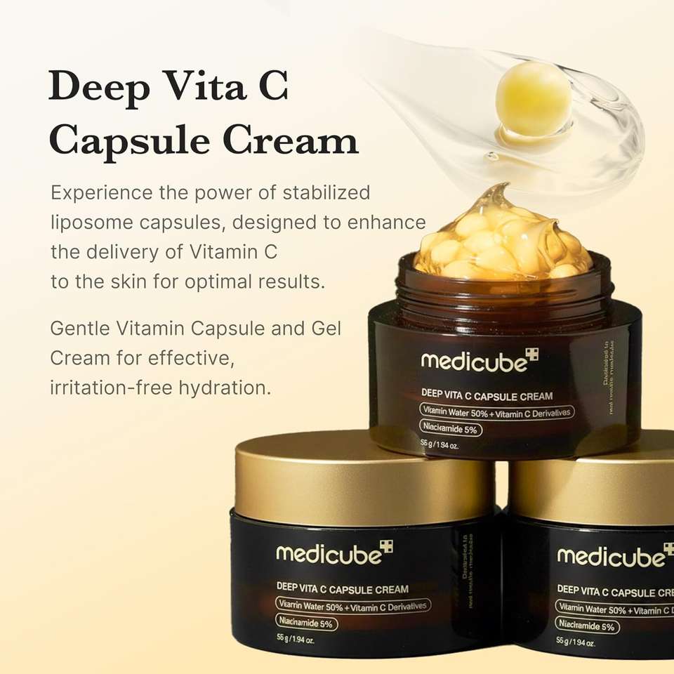Medicube Deep Vitamin C Golden Capsule Face Moisturizer - Liposome ...