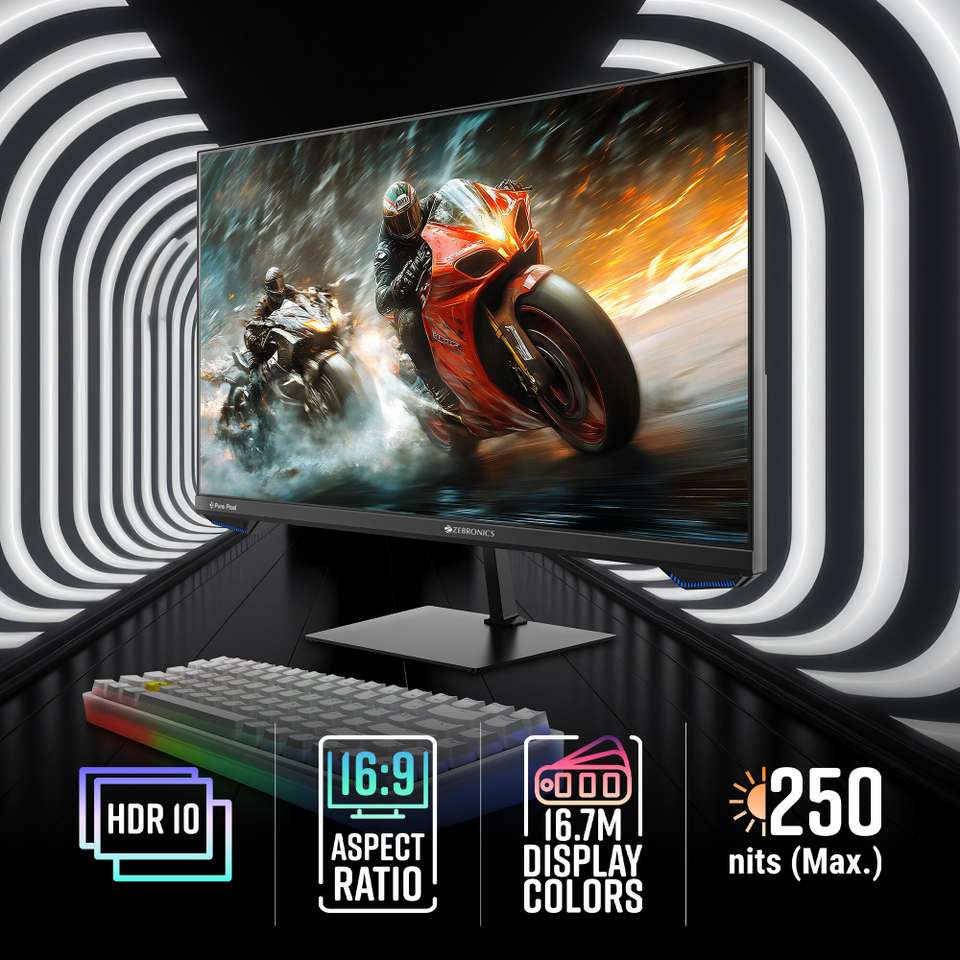 ZEBRONICS 63.5 cm (25 inch) Full HD VA Panel with 250 Nits Brightness ...
