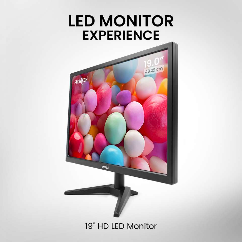 Frontech - 48.26 cm (19 inch) HD LED Backlit VA Panel Monitor (19" LED ...