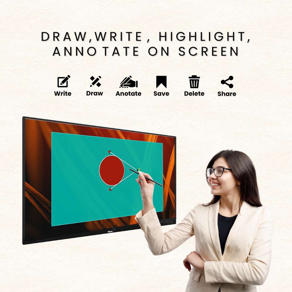 Snl 86 Inch Interactive Flat Panel Multitouch Screen Display, Android ...