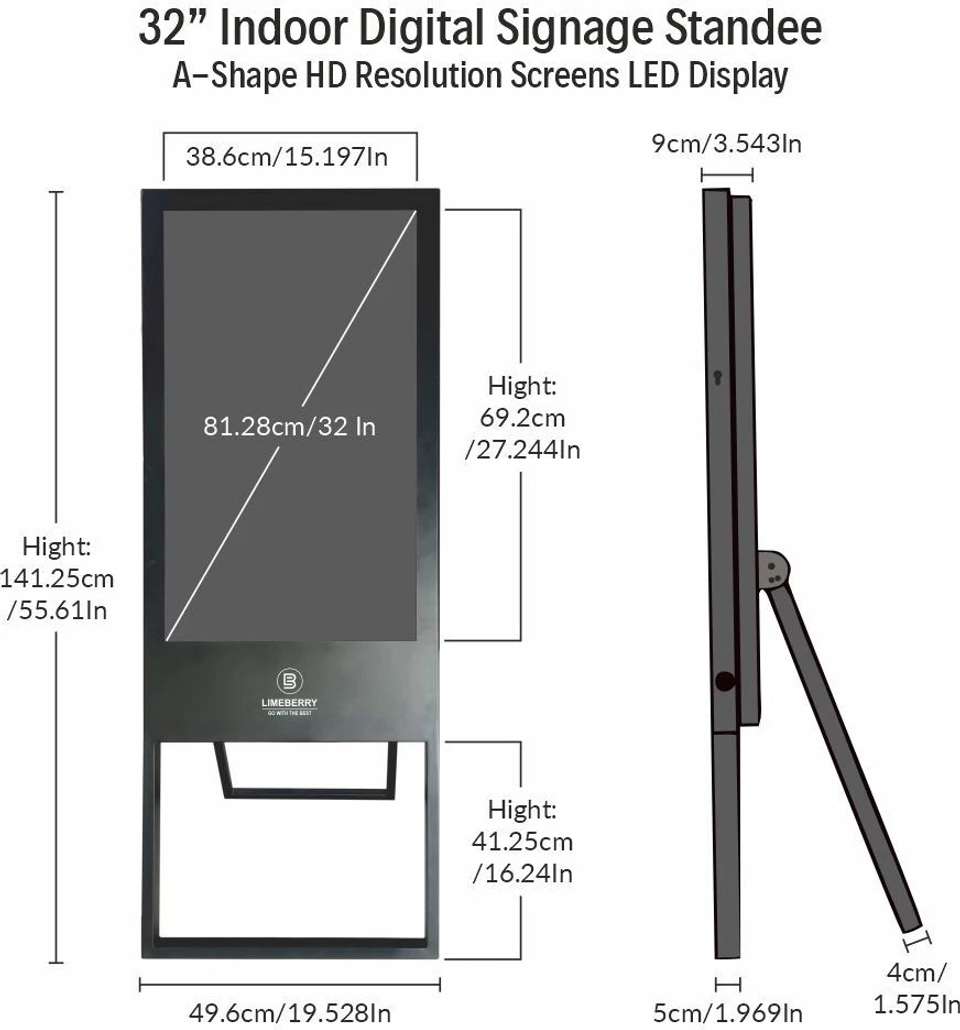 LIMEBERRY Digital Signage Standee Projector Screen Kiosk Advertisement ...