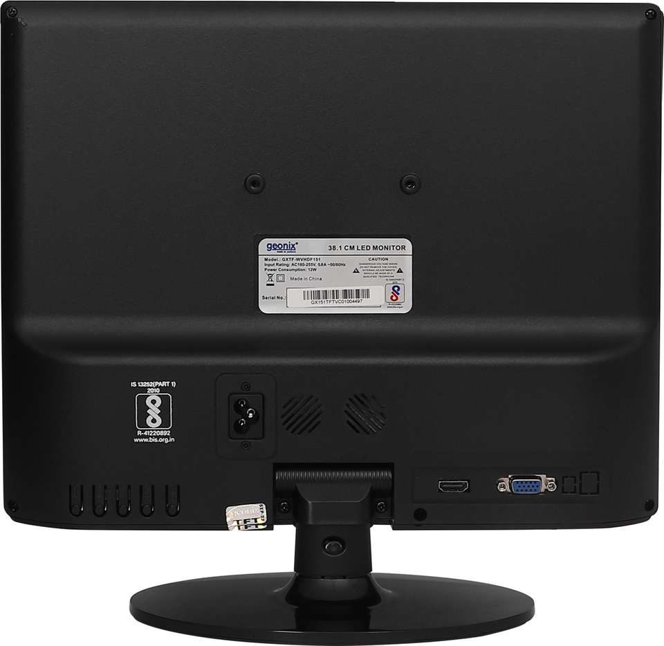 GEONIX PC Monitor 38.35 cm (15 inch) HD LED Backlit VA Panel Monitor ...