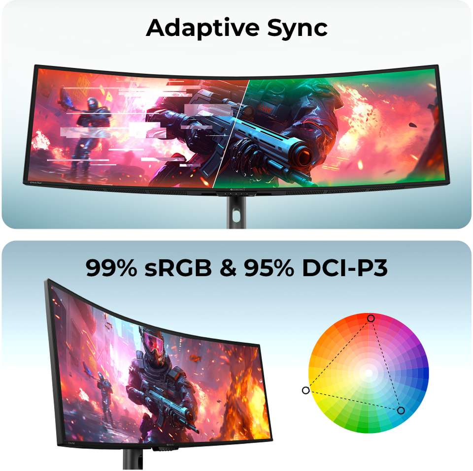 ZEBRONICS 124.46 cm (49 inch) Curved DQHD VA Panel with 1800R Curvature ...