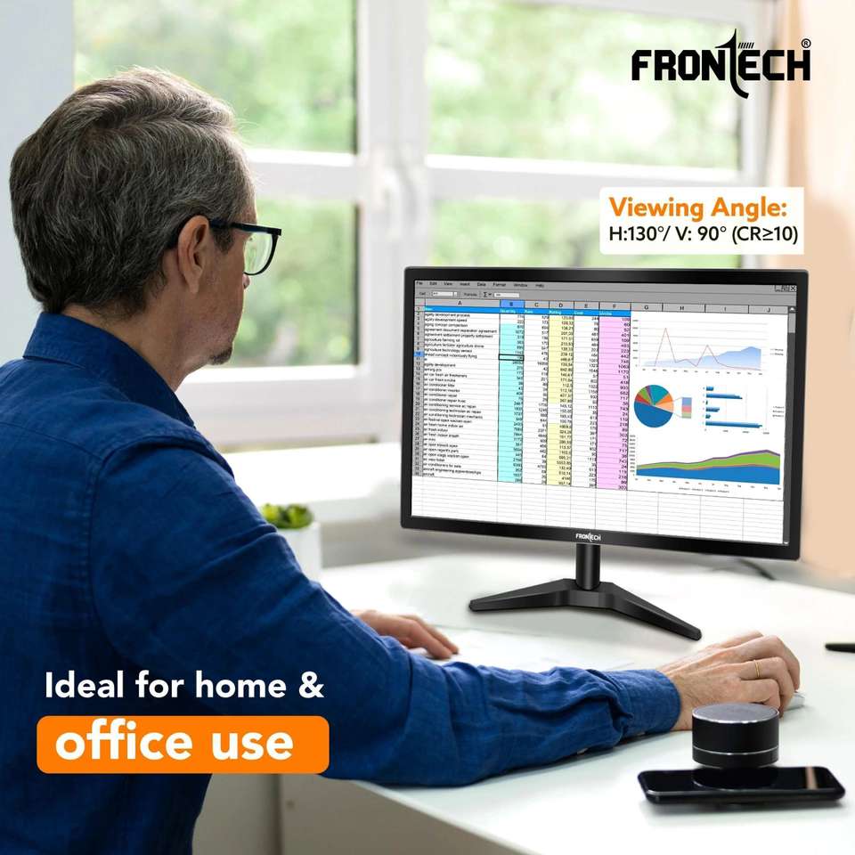 Frontech - 50.8 cm (20 inch) HD LED Backlit VA Panel Monitor (MON-0074 ...