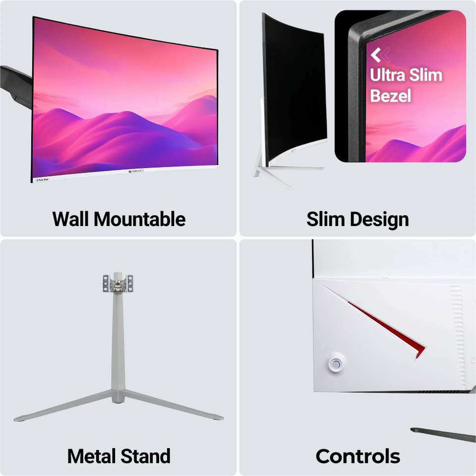 ZEBRONICS 80.0 cm (32 Inch) Curved Full HD VA Panel Wall Mountable ...