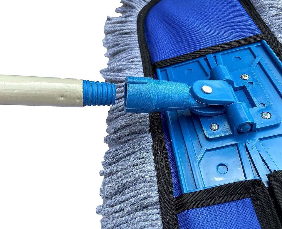 Inuvik 24 Inch Wide Head Wet & Dry Cotton Pad Floor Mop with 5 Feet ...