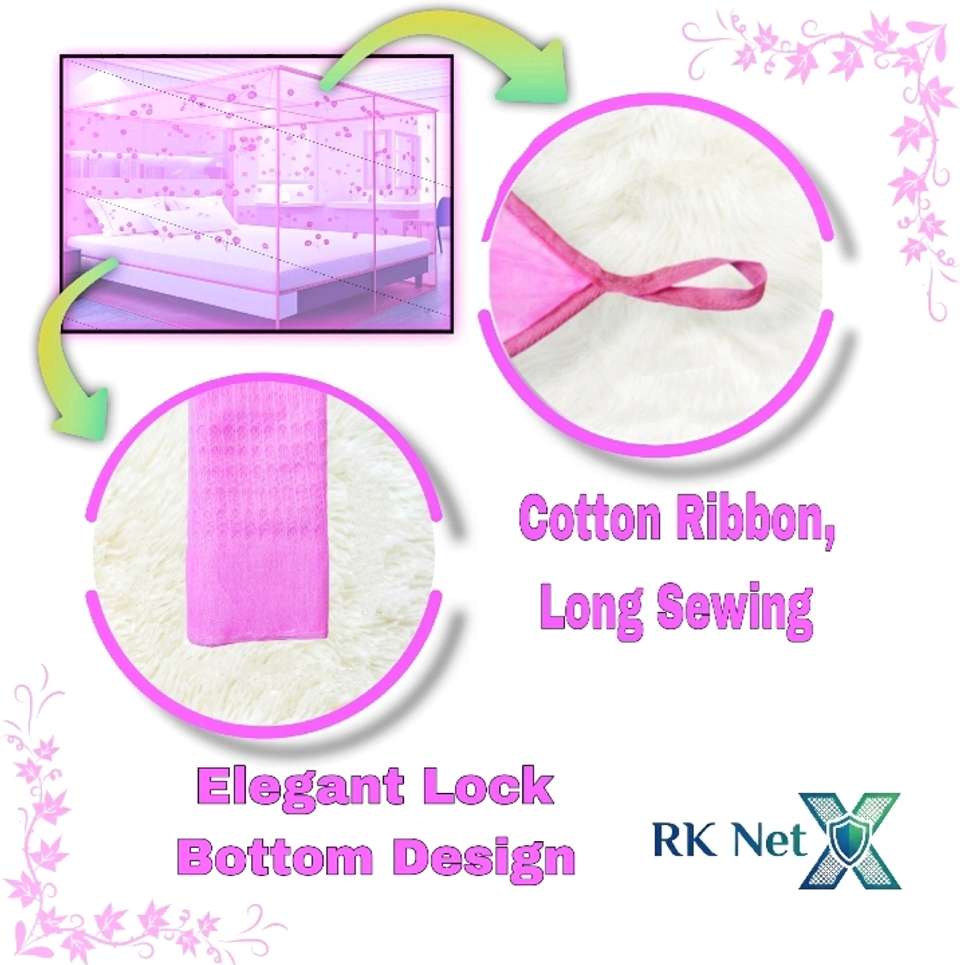 RK NETX Double Bed (6×7 Feet) mosquito net Polyester Washable Adults ...