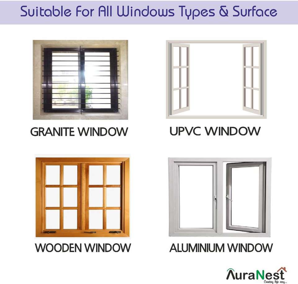 Auranest Window Mosquito Net Pre Stiched with Adhesive Hook & Loop Tape ...
