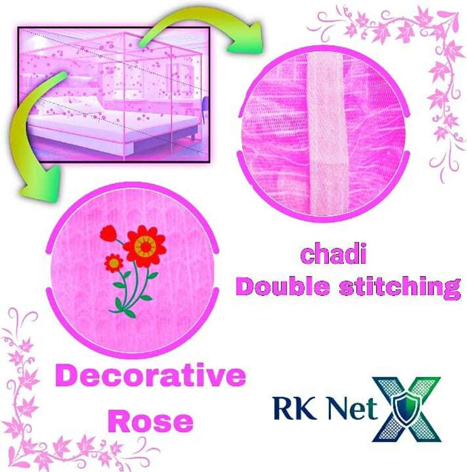 RK NETX Double bed (6×7) Feet mosquito net Polyester Washable Adults ...