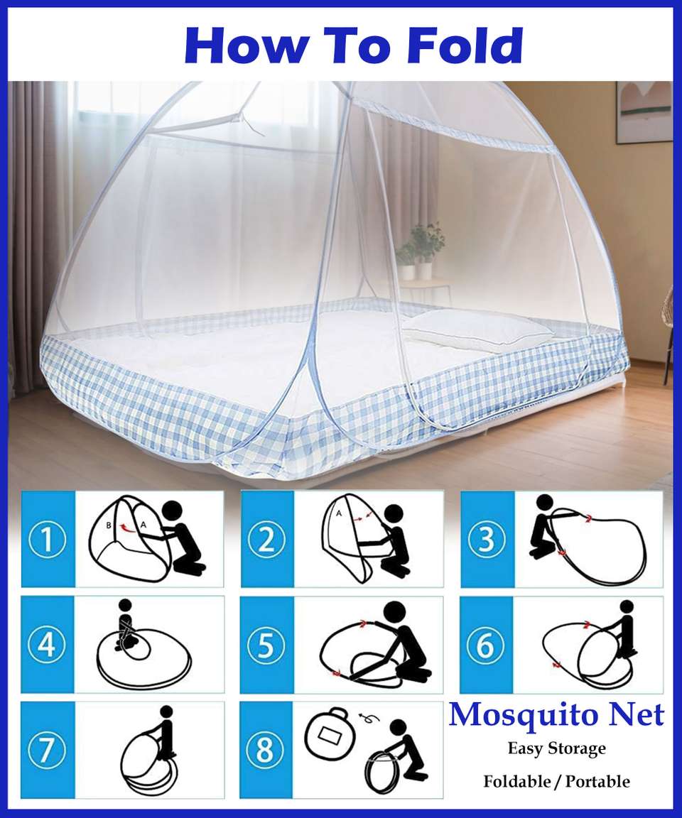 Classic Mosquito Net for Single Bed Foldable Machardani Strong 30GSM ...