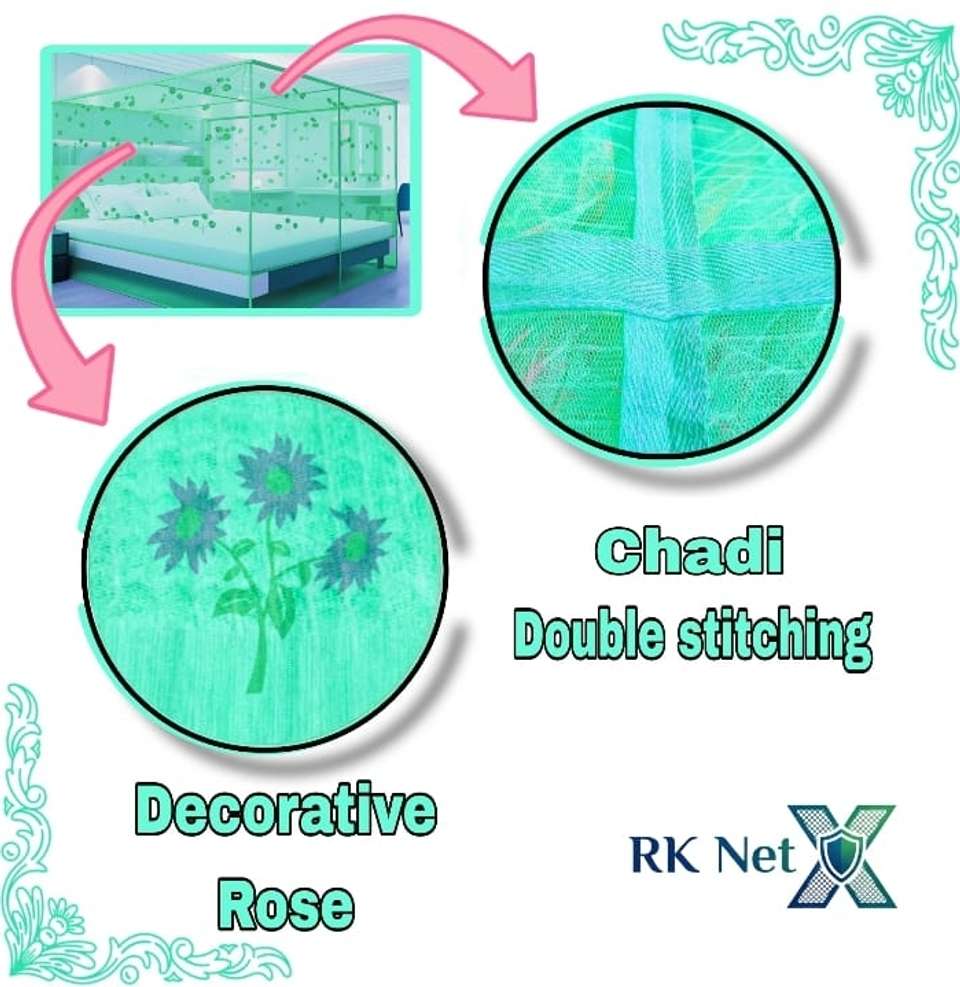 RK NETX Double Bed (6×7 Feet) Mosquito Net Polyester Washable Adults ...