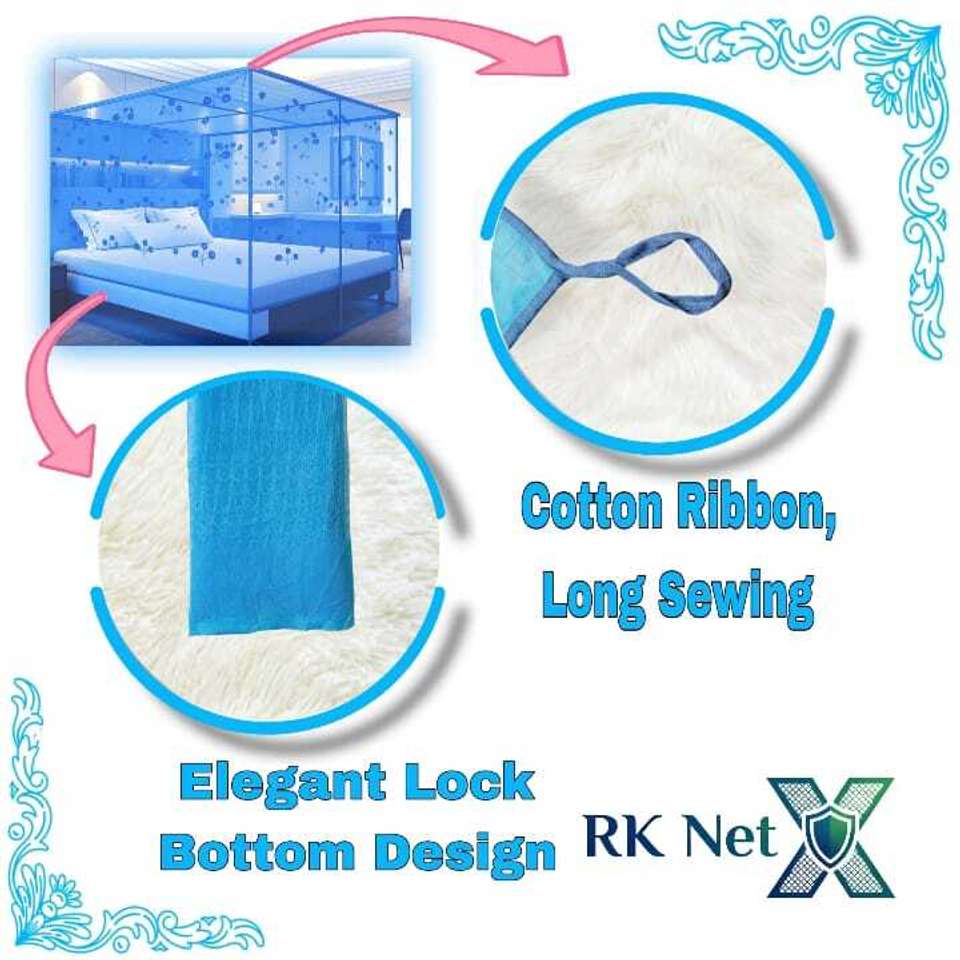 RK NETX Double Bed (6×7 Feet) Mosquito Net Polyester Washable Adults ...