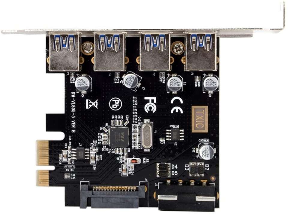 TECHGEAR 4 Ports PCI-E to USB 3.0 HUB PCI Express Expansion Card ...